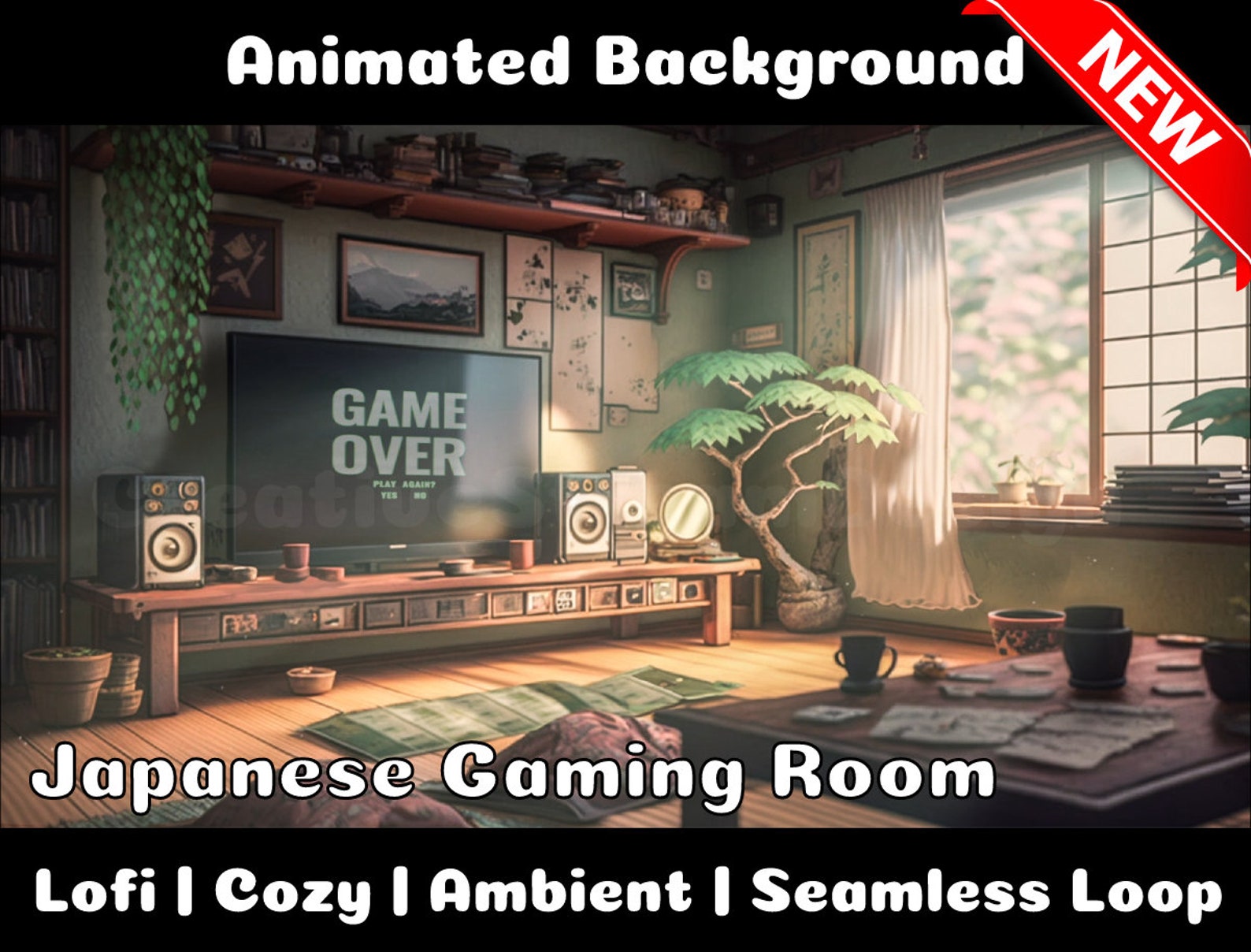 ANIMATED BACKGROUND Japanese Gaming Room Lofi Cozy - Etsy UK