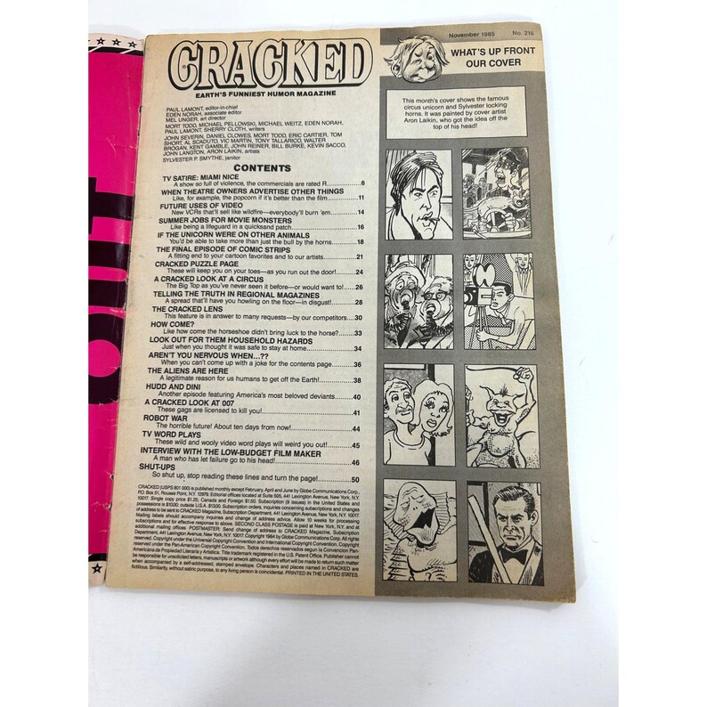 Cracked Vintage Comic Strip Magazine November 1985 Rip off Big Top ...