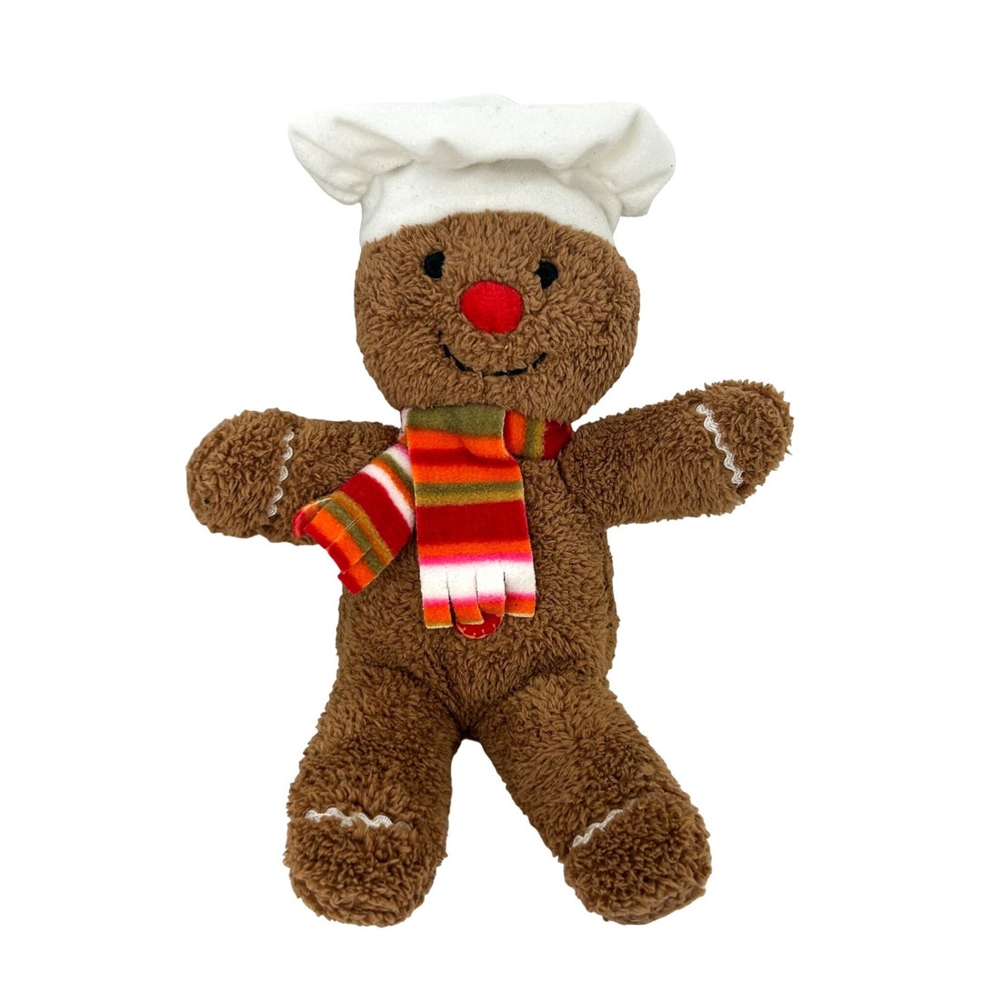 Gingerbread Man Vintage Stuffed Toy 12” Russ Berrie Brown Chef Unisex ...