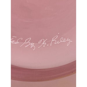 Fenton Art Glass Pottery Basket Pink Floral Vintage Hand Painted Signed ...