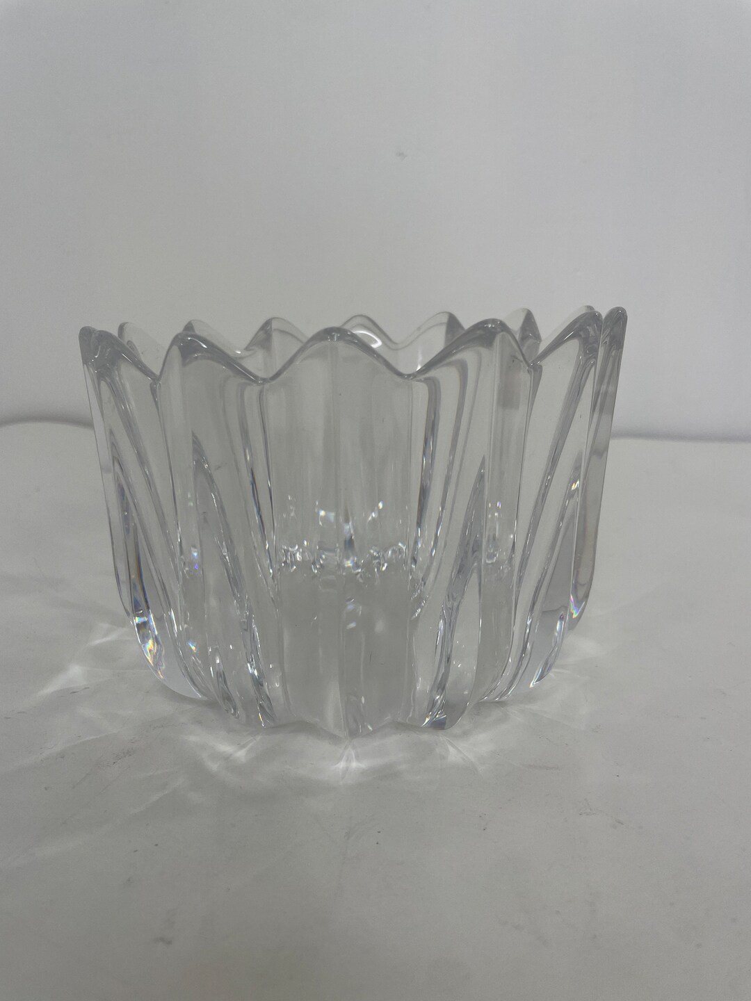 Kosta Boda Orrefors Fleur Pattern Crystal Bowl Vintage 6.25” X 4.25 ...