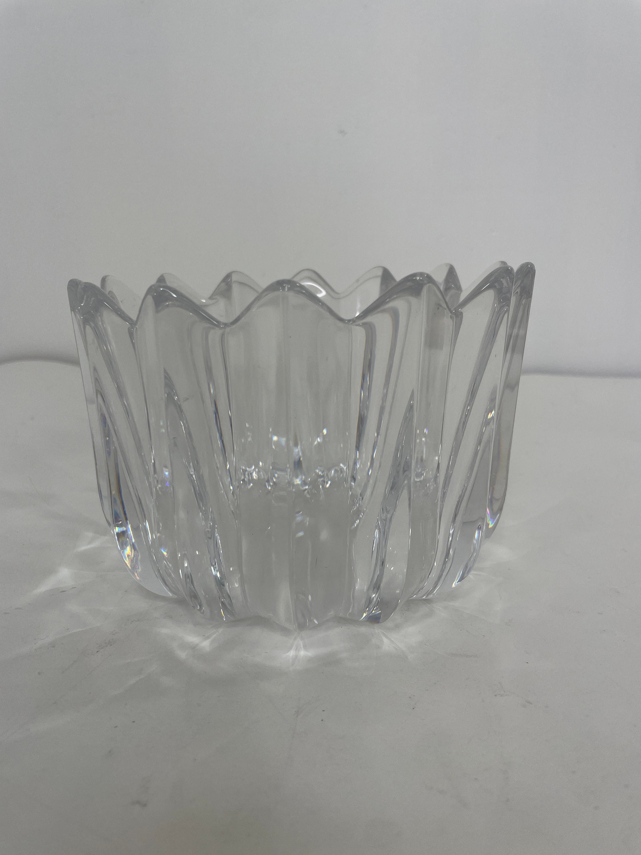 Kosta Boda Orrefors Fleur Pattern Crystal Bowl Vintage 6.25” X 4.25 ...