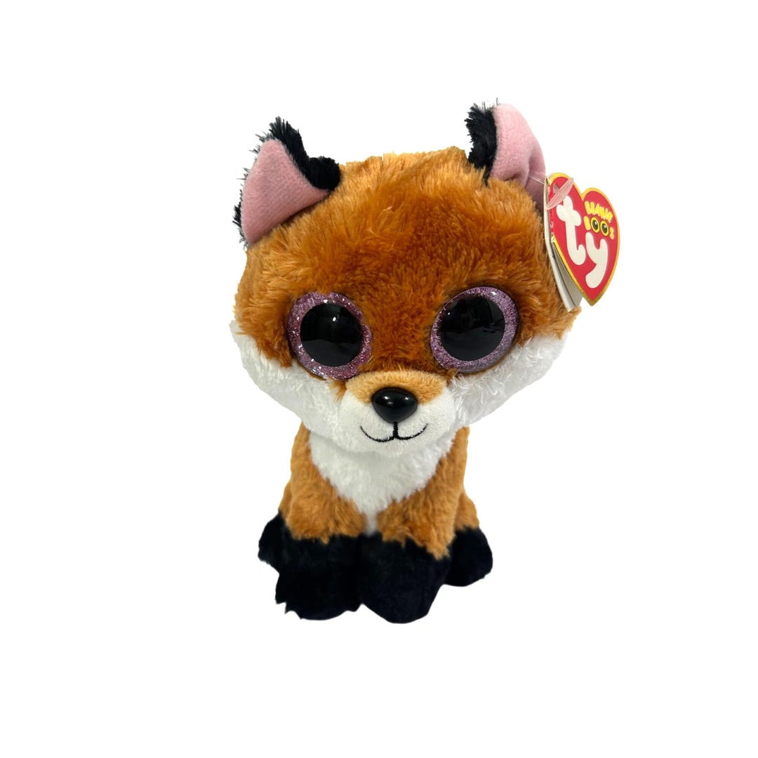 Ty Beanie Boos Slick Fox Plush Toy Beanbag Unisex 6” Heart Tags Gift ...