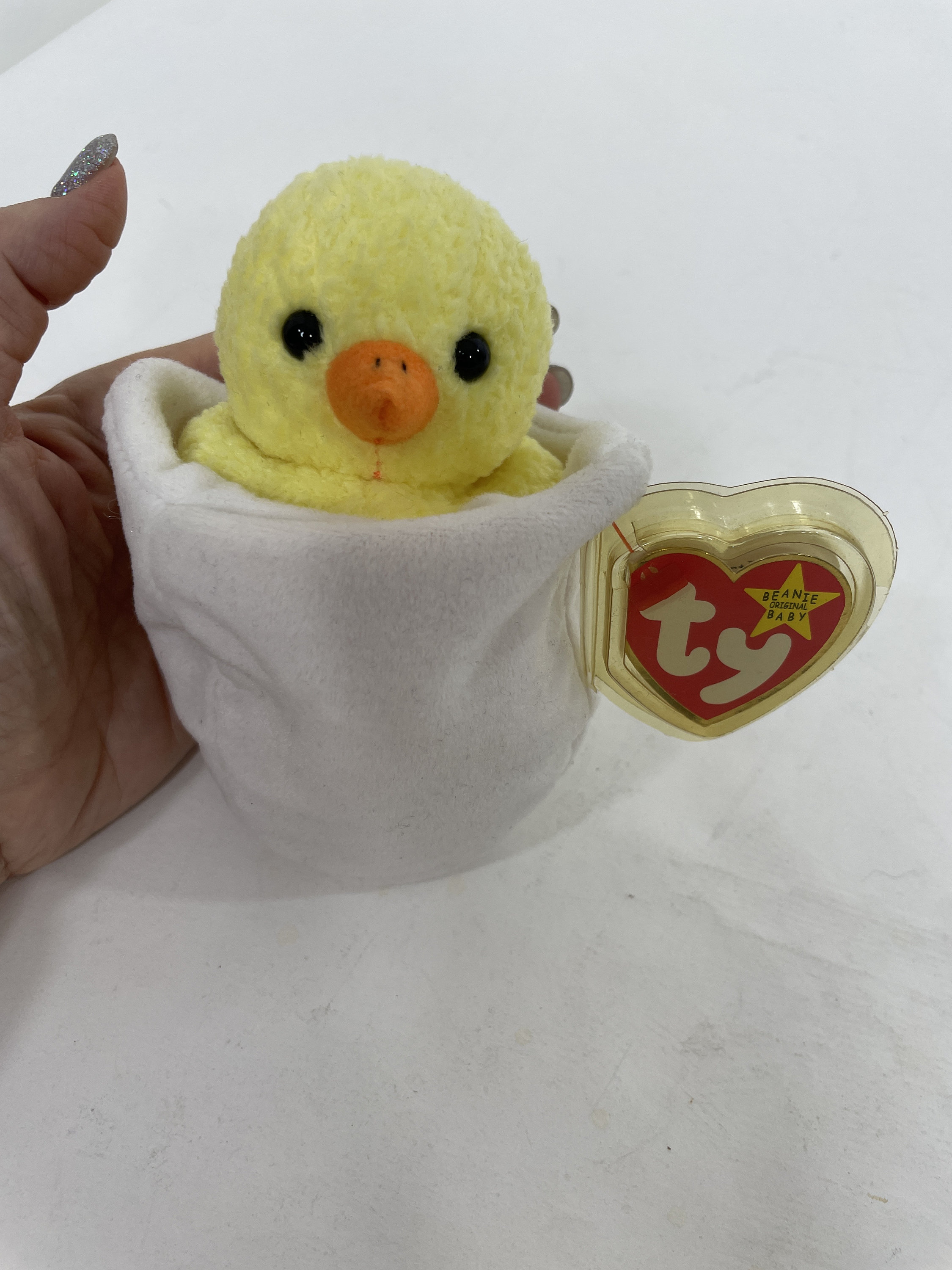 Ty Beanie Original Baby Egbert 1998 Heart Tag Plastic Casing Tush Tag ...