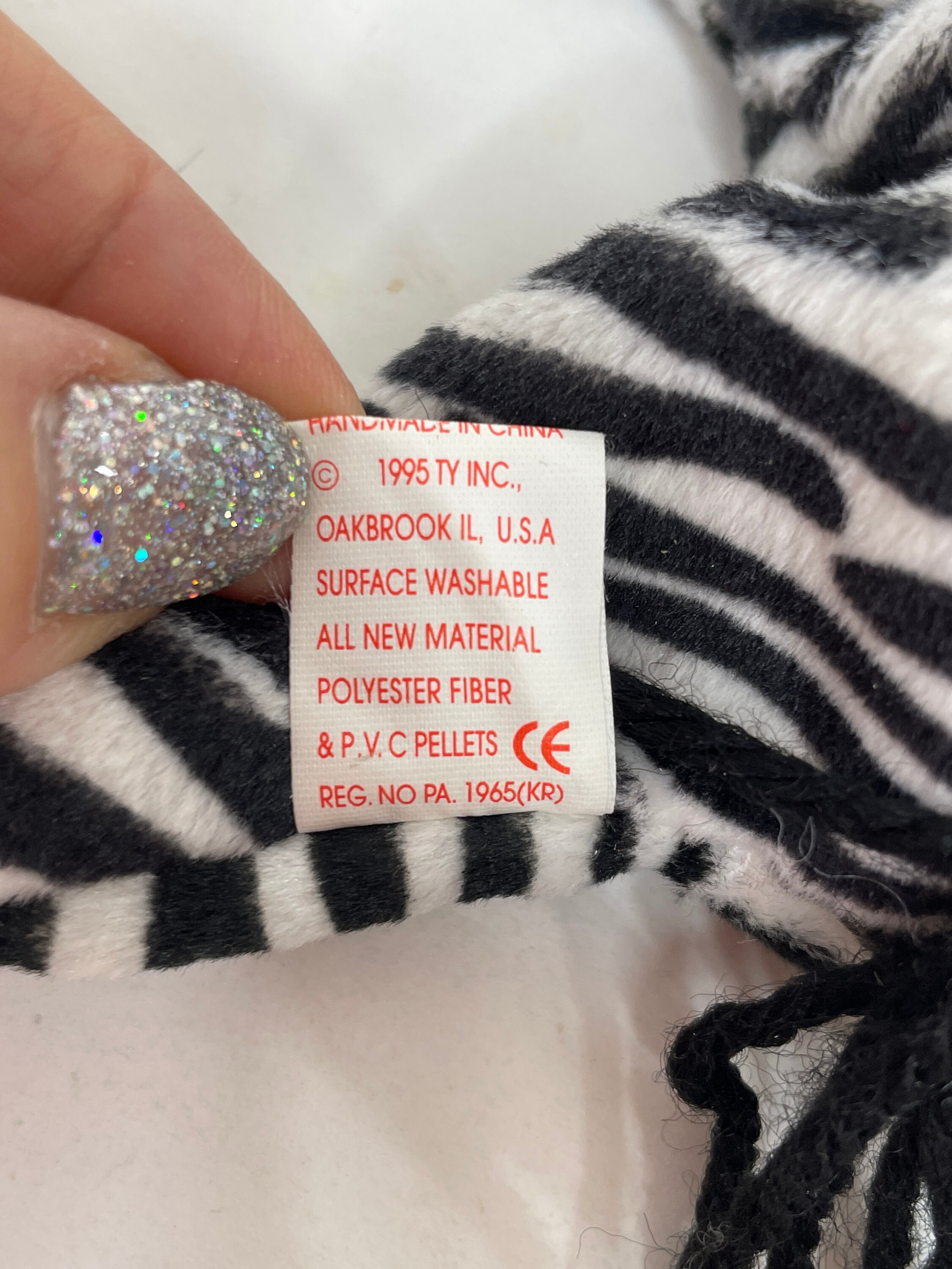 Ty Beanie Original Baby Ziggy the Zebra 1995 Beanie Babies Collection ...