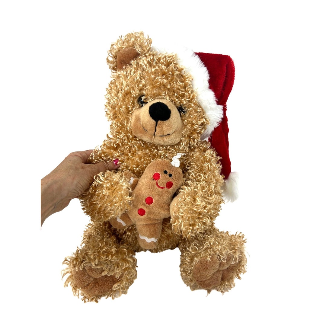 Dan Dee Christmas Bear Vtg 2000s Stuffed Animal Plush Toy Brown ...