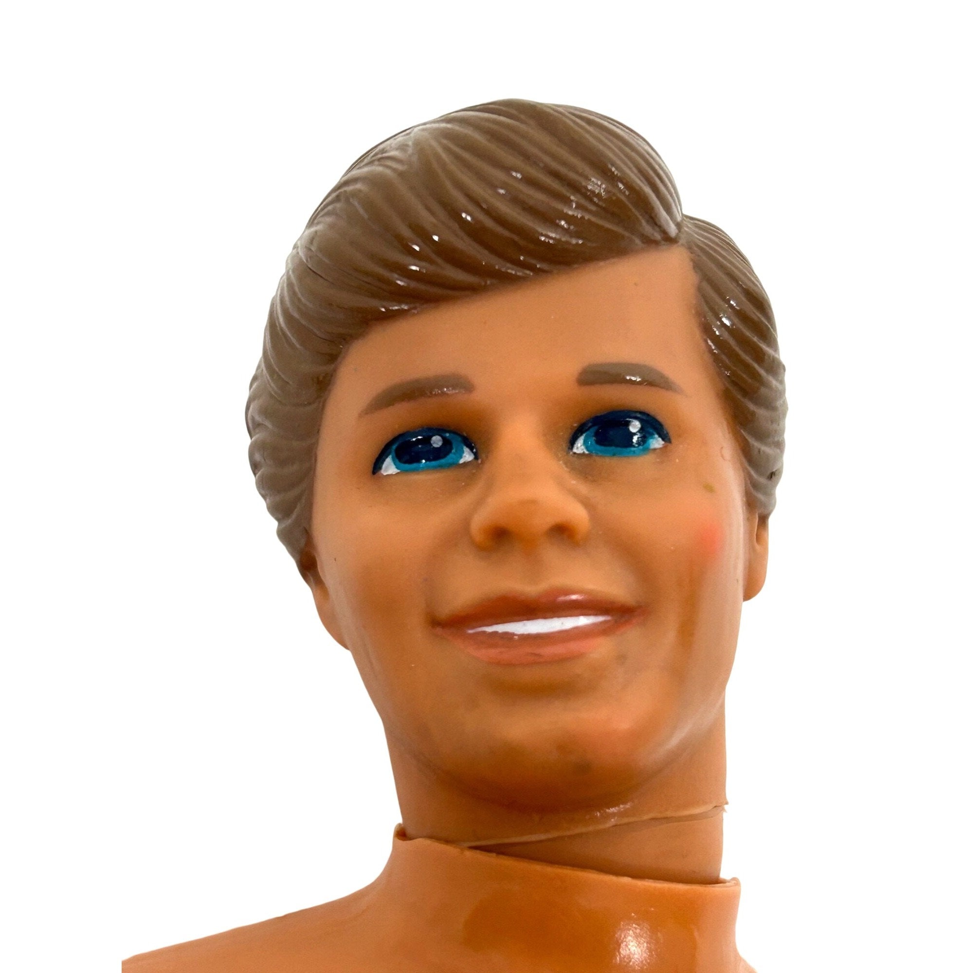 Ken Doll 1968 Mattel Mexico Brown Plastic Hair Blue Eyes Rotating Head ...