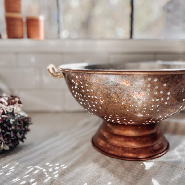 Copper Colander - Etsy