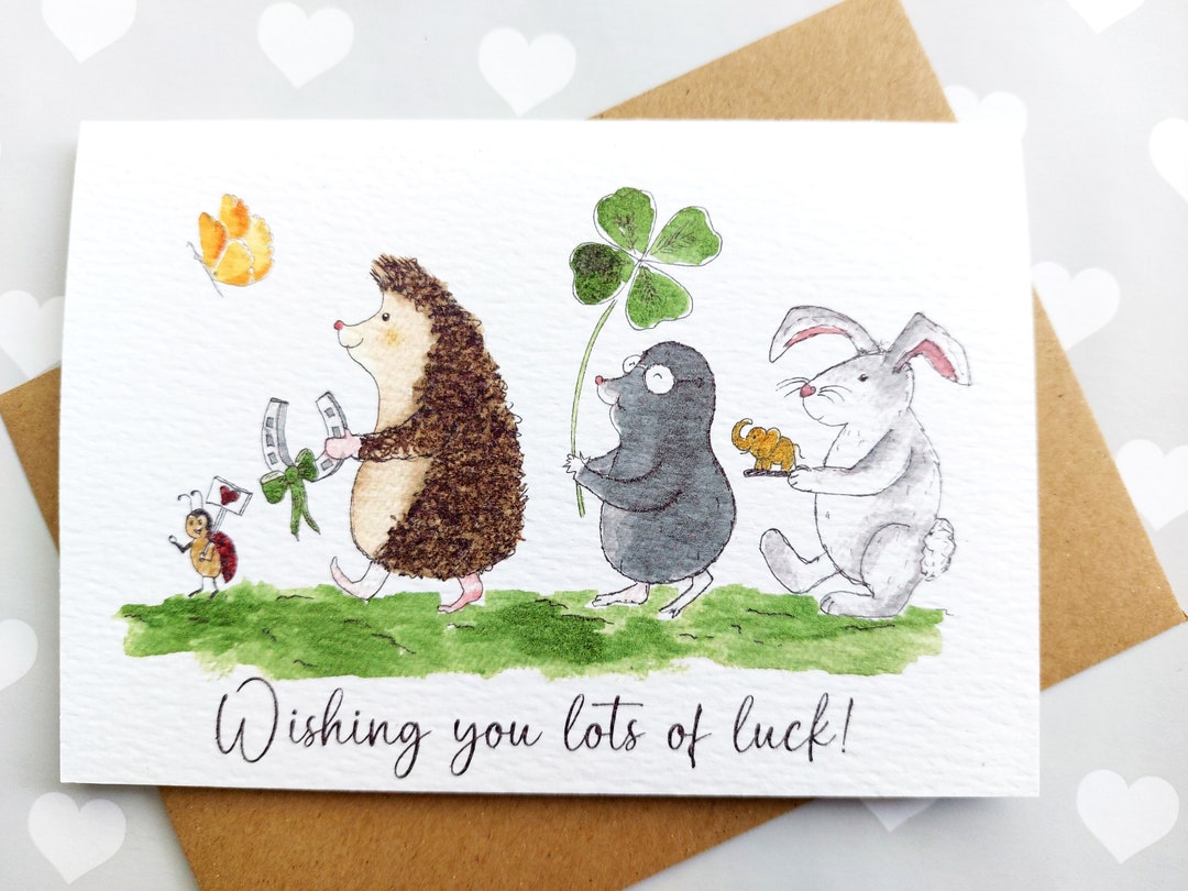 Good Luck Card/lots of Luck Symbols Card/ Exam Luck Card/ GCSE Luck ...