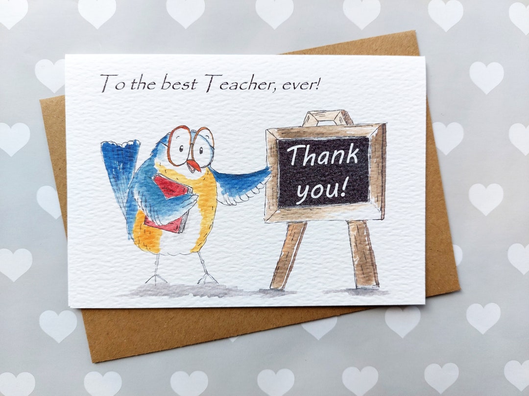 Thank You Teacher Card/ Best Teacher Ever Card/ Best Teacher/ School ...