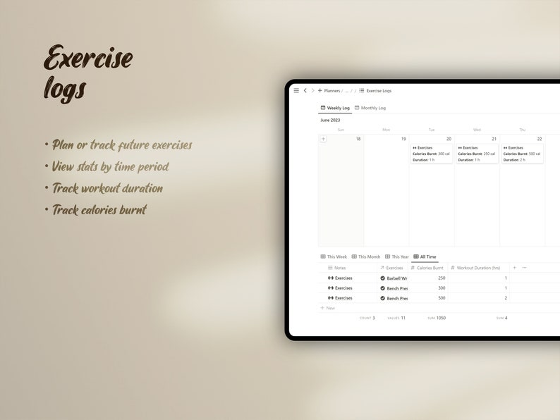 2024 Ultimate Notion Template Workout Digital Gym Fitness Planner, Exercise Tracker, Exercise ...