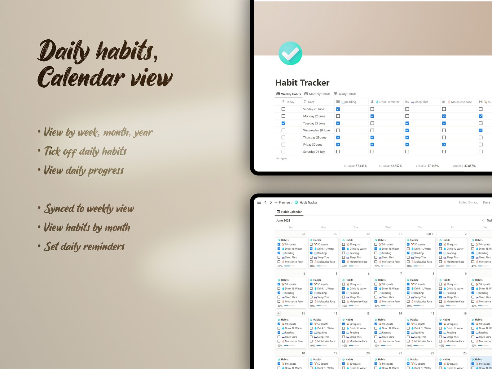 2024 Ultimate Habit Tracker Notion Template, Weekly Monthly Yearly ...