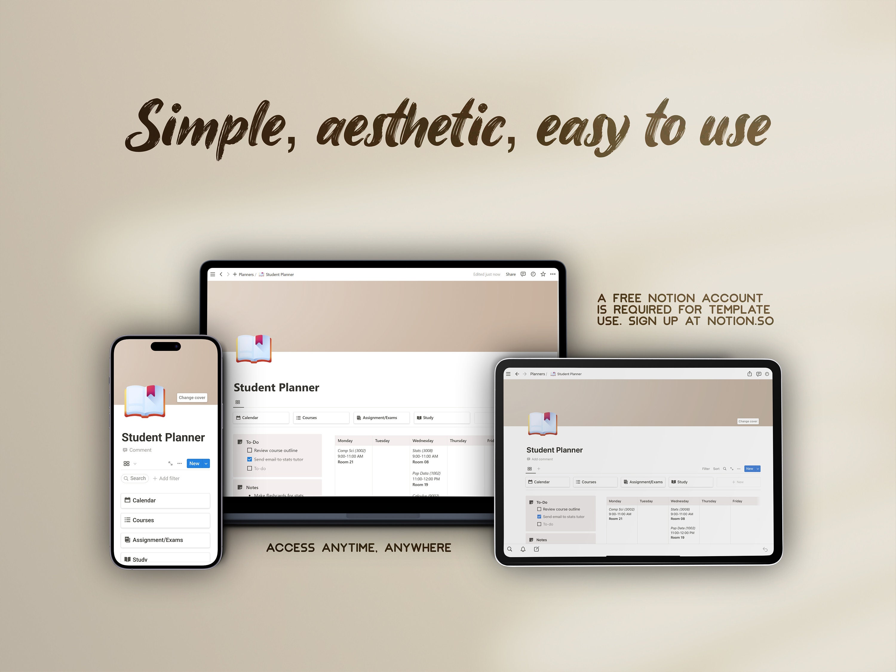 2024 Ultimate Notion Template School College Uni Student Study Planner ...