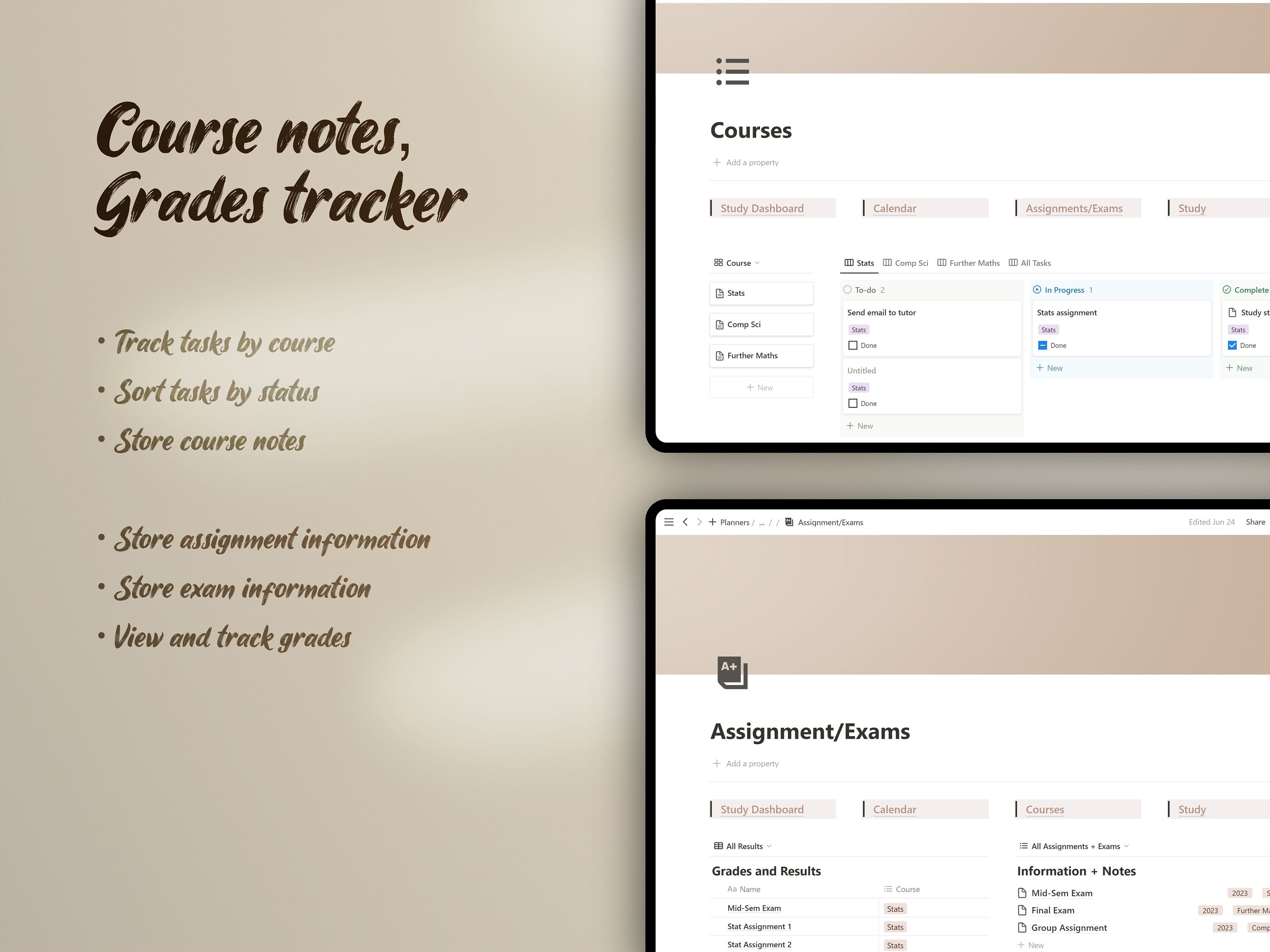 2024 Ultimate Notion Template School College Uni Student Study Planner ...
