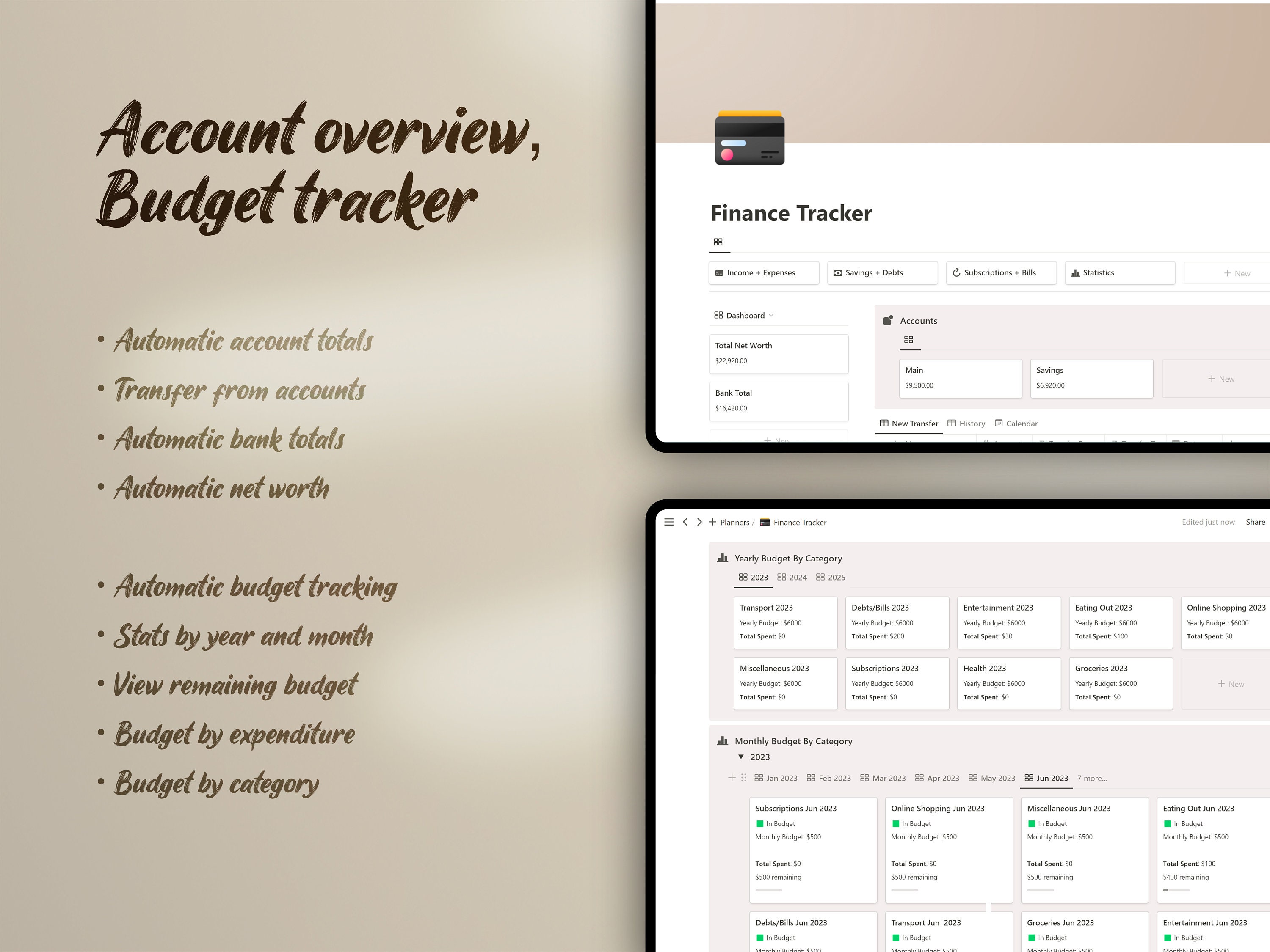 2024 Ultimate Notion Budget Template Finance Digital Tracker, Monthly ...