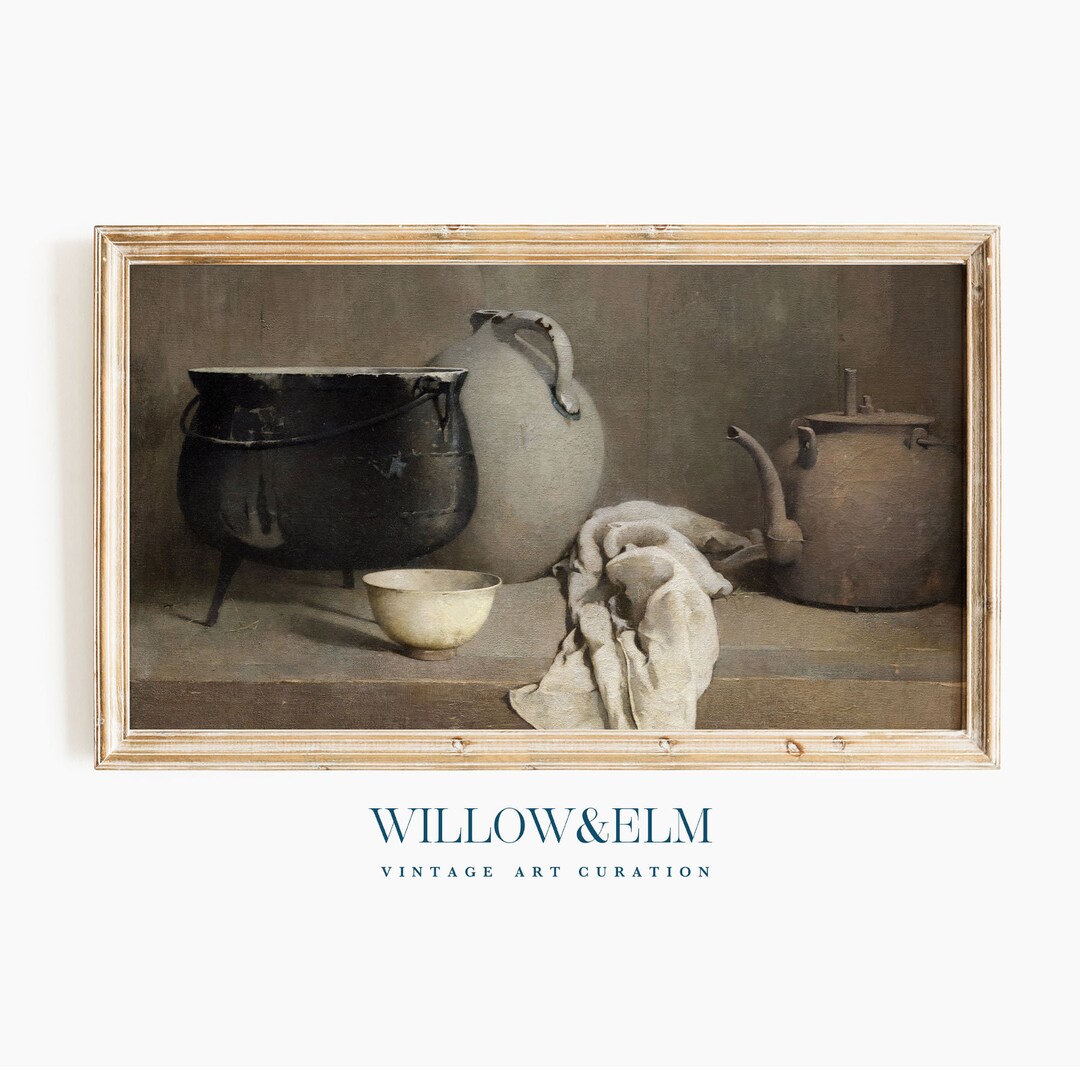 Samsung Frame TV Art Still Life Oil Painting Neutral Muted Colours ...