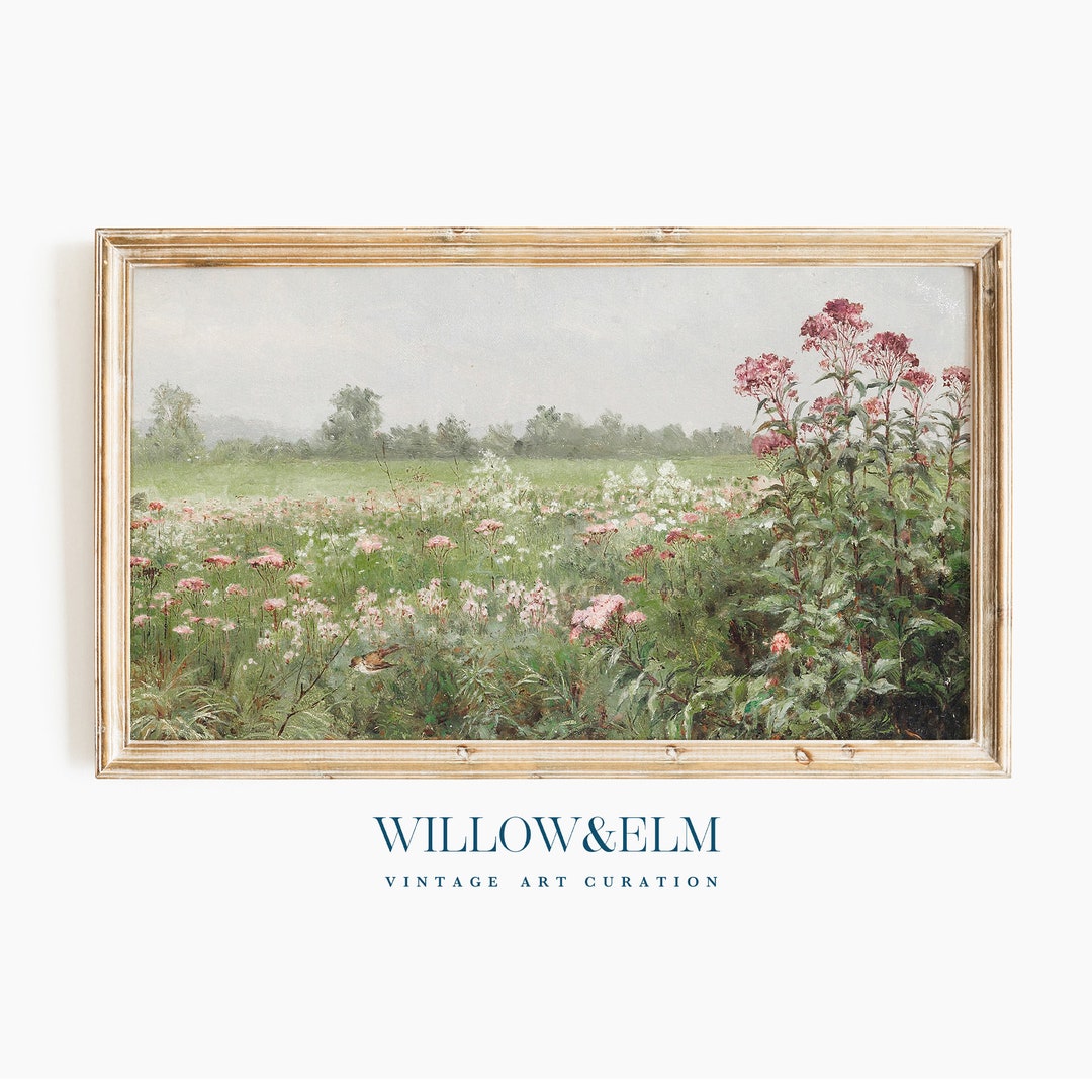 Samsung Frame TV Art Spring | Pink Wildflower Field | Flower Meadow ...