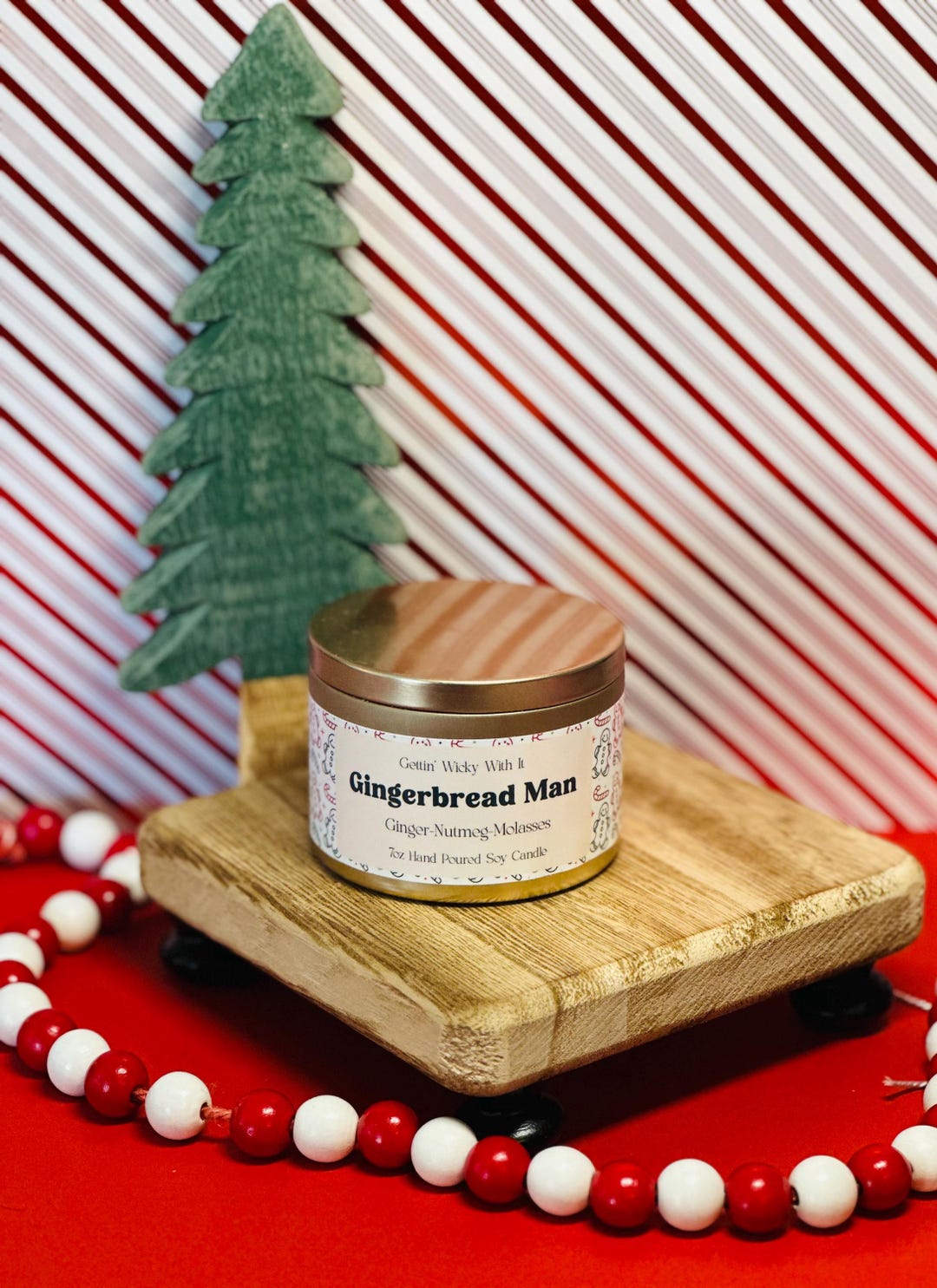Christmas Candle Gift Set | 7oz Gold Tin, Holiday Scents - Etsy