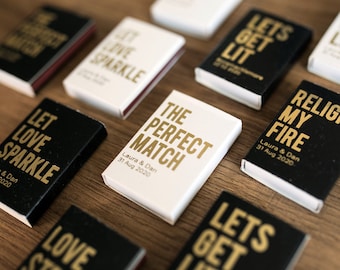 Personalized Wedding Matches Monogram Matchbox, Gold Foil Matches ...