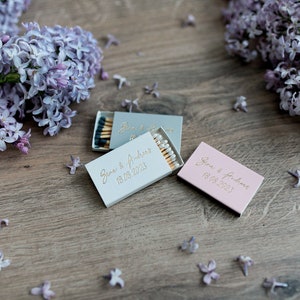 Personalized Wedding Matches - Monogram Matchbox, Gold Foil Matches ...