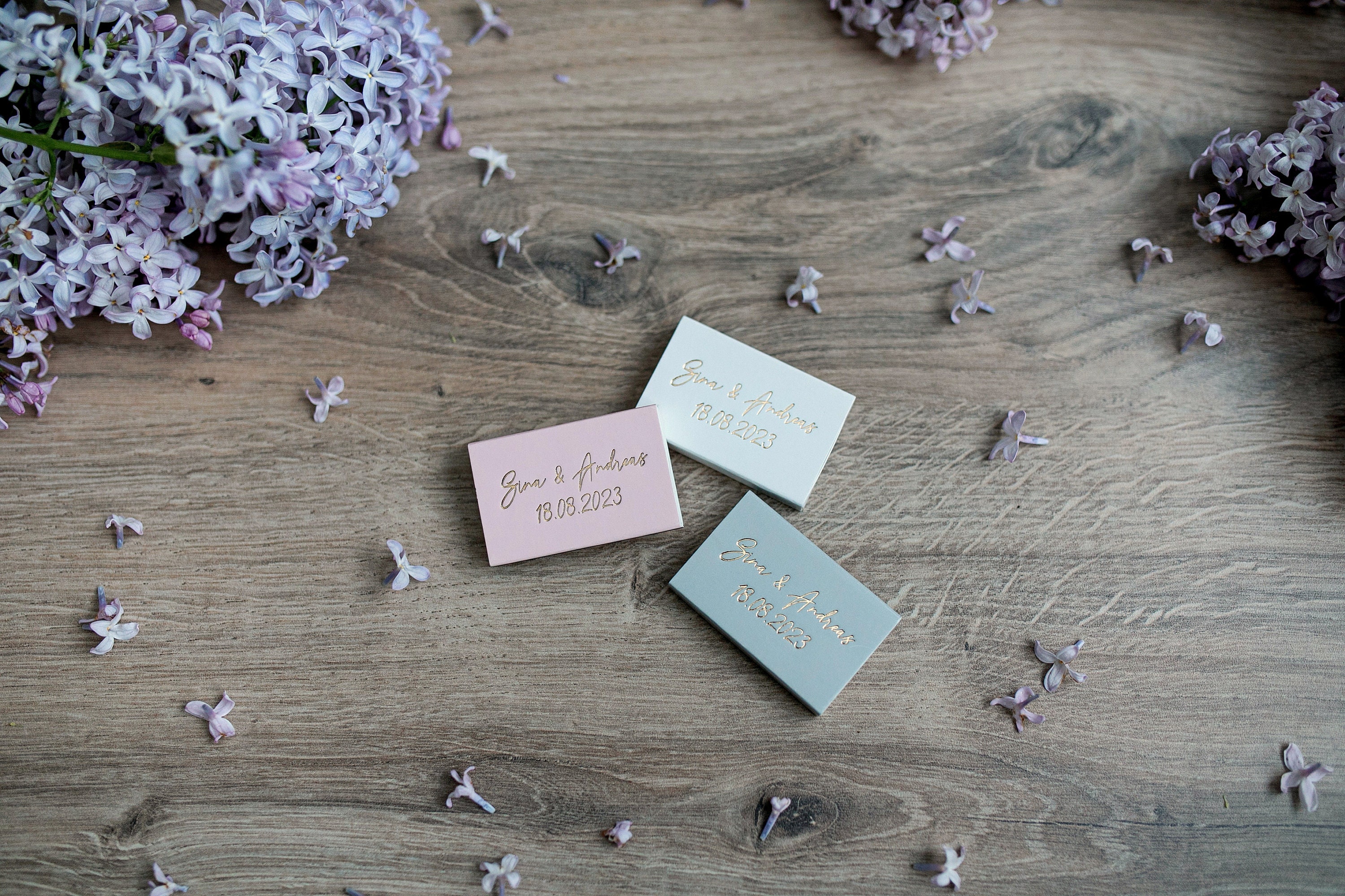 Personalized Wedding Matches Monogram Matchbox Gold Foil - Etsy