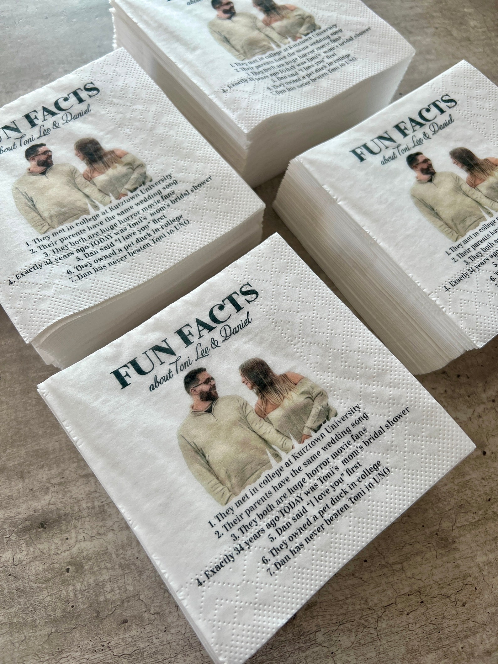 FUN Facts Napkins With Photo, Napkins, Full Color Cocktail Napkins ...