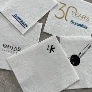 Custom Colorful Monogram Napkins, Full Color Cocktail Napkins ...