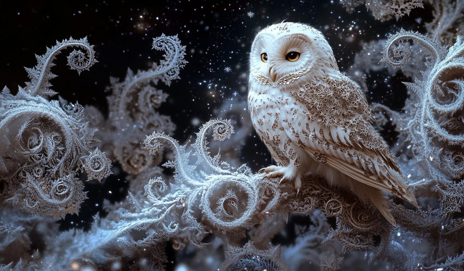 Snowy Fractal Owl Cross Stitch Pattern. Instant PDF Download. 52,500 ...