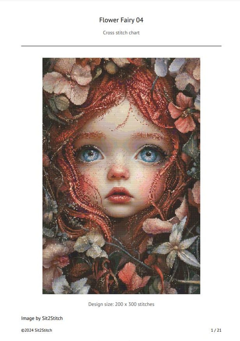 Flower Fairy Cross Stitch Pattern. Instant PDF Download. 60k Stitches ...