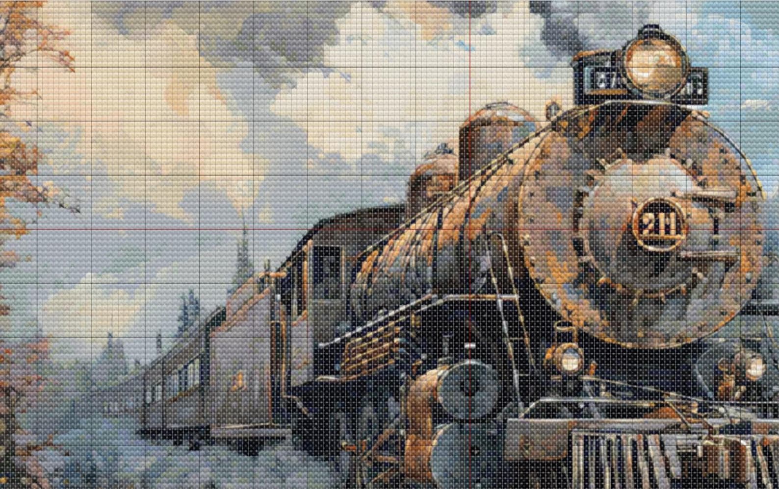 Steam Train Cross Stitch Pattern. Instant PDF Download. 60k Stitches ...