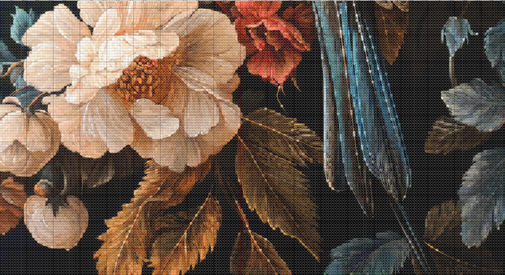 Baroque Nature Birds Flowers Cross Stitch Pattern. Instant PDF Download ...