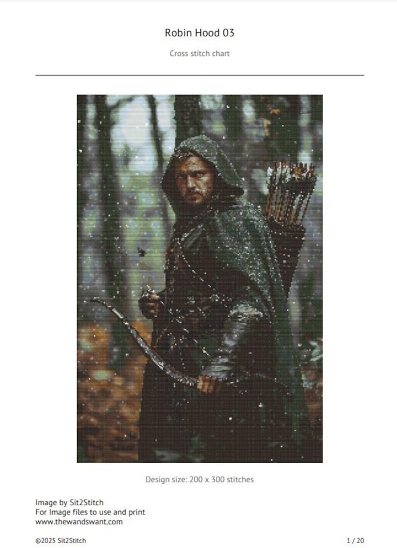 Robin Hood Cross Stitch Pattern. Instant PDF Download. 60k Stitches. - Etsy