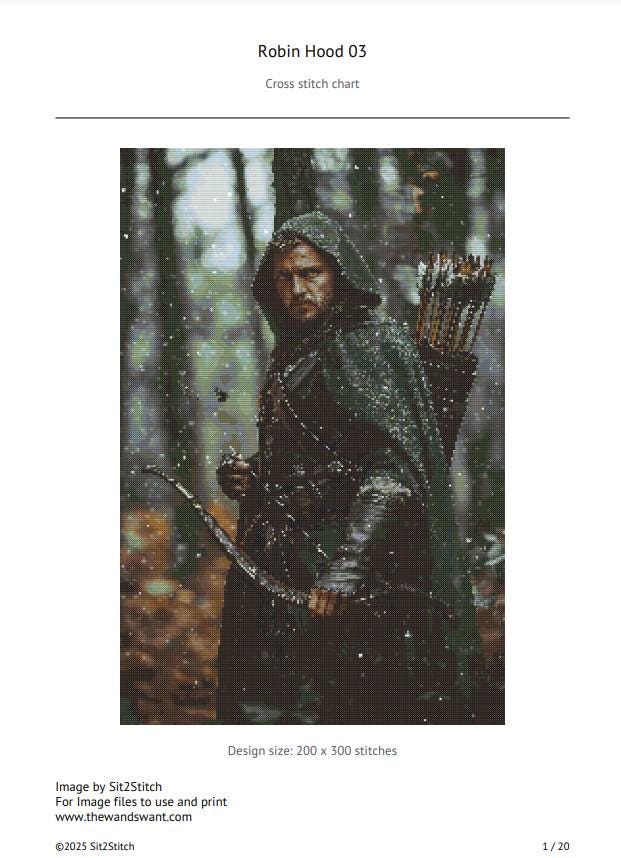 Robin Hood Cross Stitch Pattern. Instant PDF Download. 60k Stitches. - Etsy