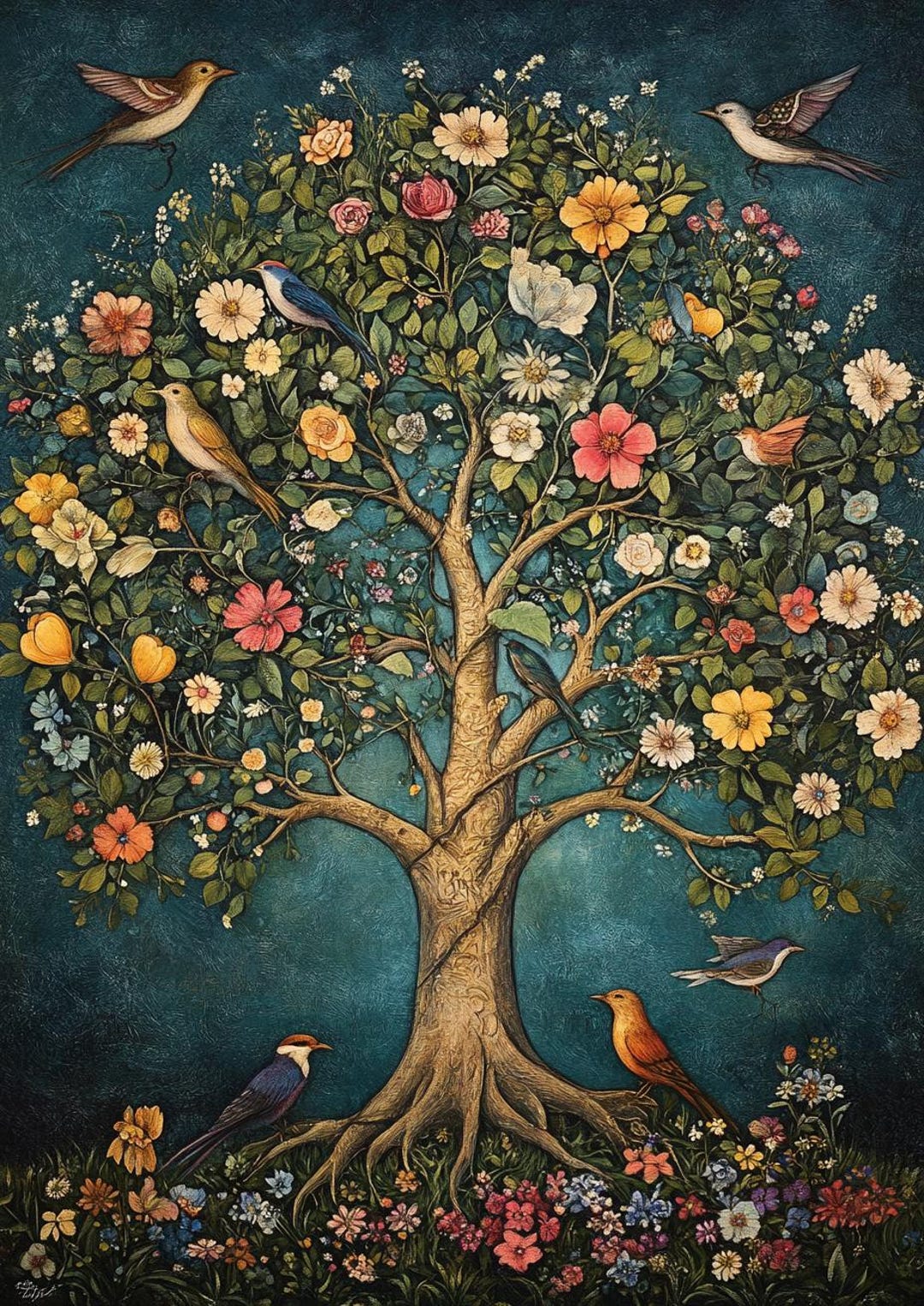 Bird Tree of Life Cross Stitch Pattern. Instant PDF Download. 63,600 ...