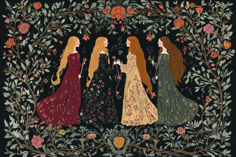 Medieval Ladies Cross Stitch Pattern. Instant PDF Download. 60k ...