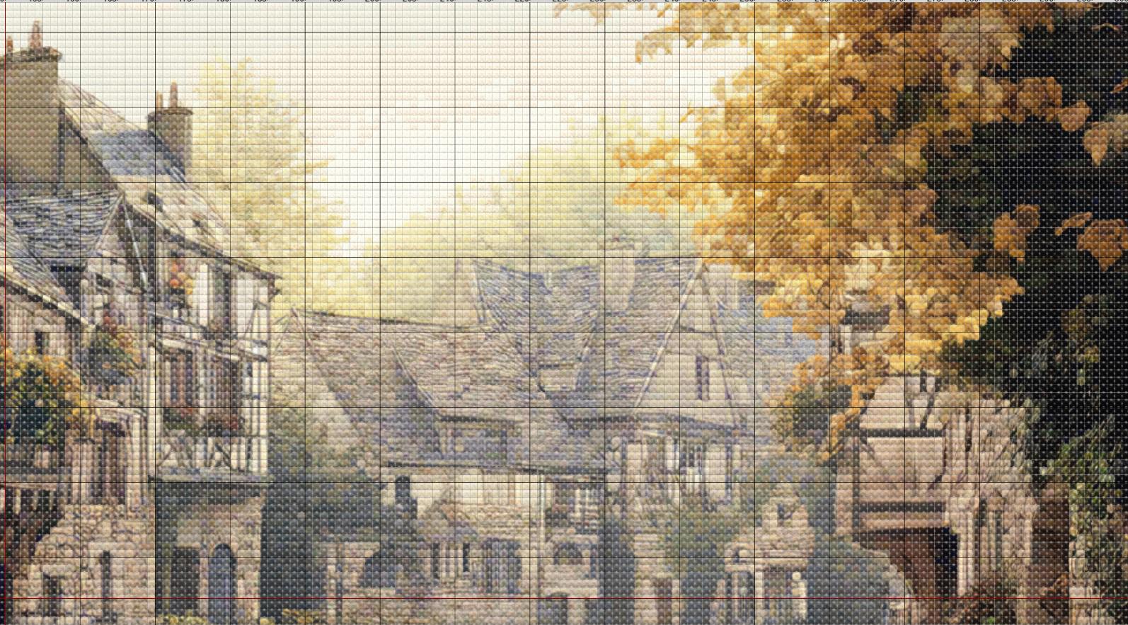 French Village Bridge Cross Stitch Pattern. Instant PDF Download ...