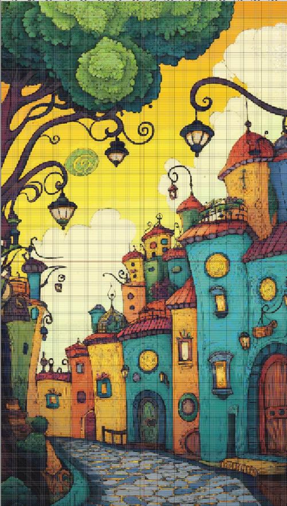 Wonky House Cross Stitch Pattern. Instant PDF Download. 49,665 Stitches ...