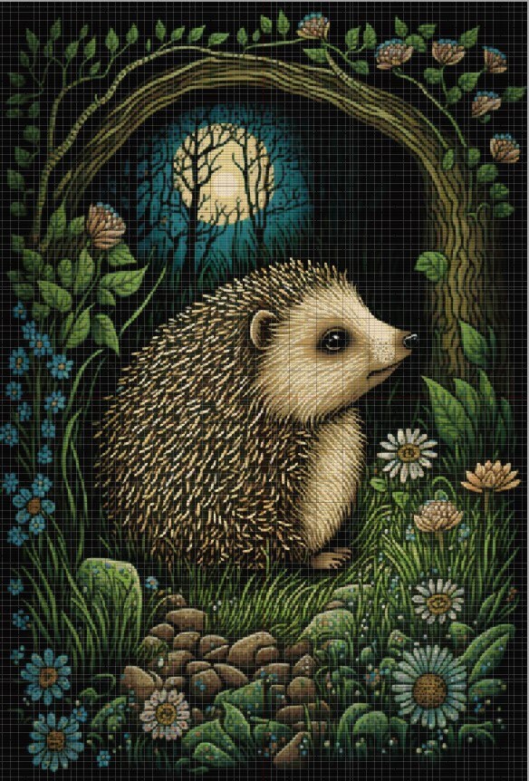Hedgehog Tile 01 Cross Stitch Pattern. Digital PDF Download. 60,000 ...