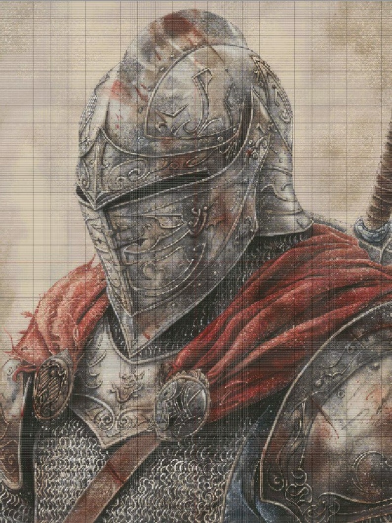 Medieval Knight Cross Stitch Pattern. PDF Downloadable Cross Stitch ...
