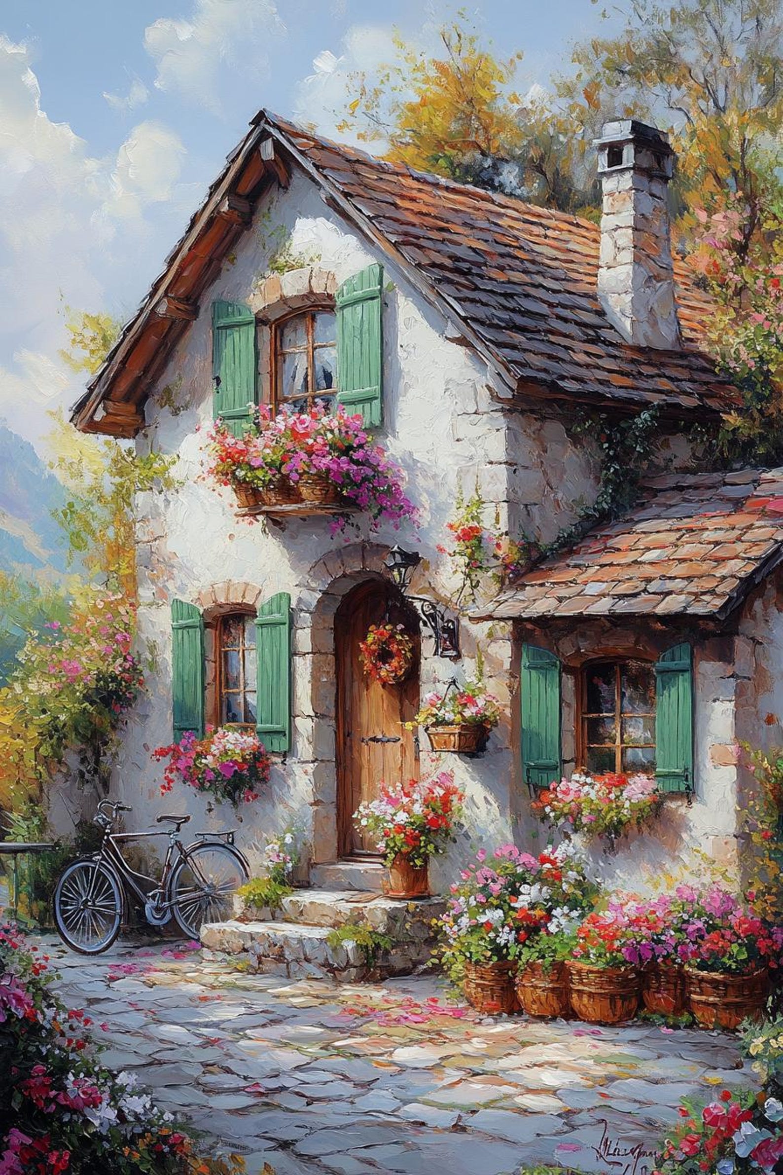 French Country Cottage Cross Stitch Pattern. Instant PDF Download. 60k ...