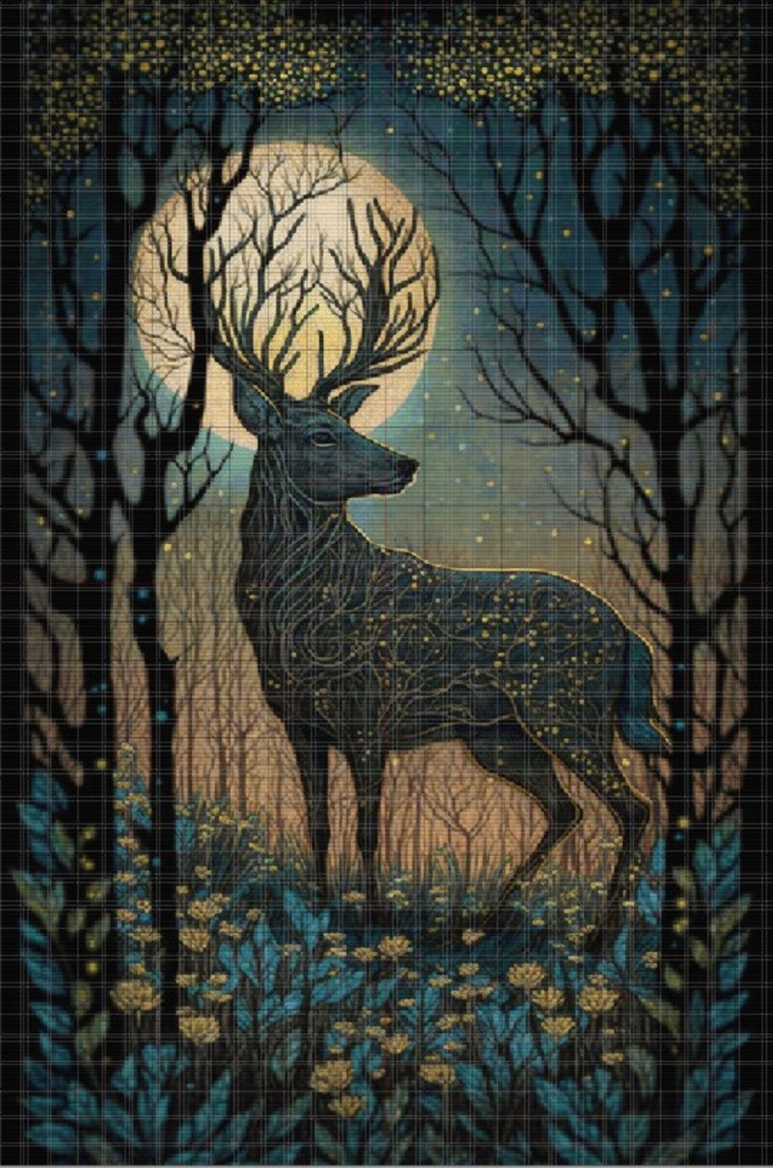Stag Tile 02 Cross Stitch Pattern. Digital PDF Download. 60,000 ...