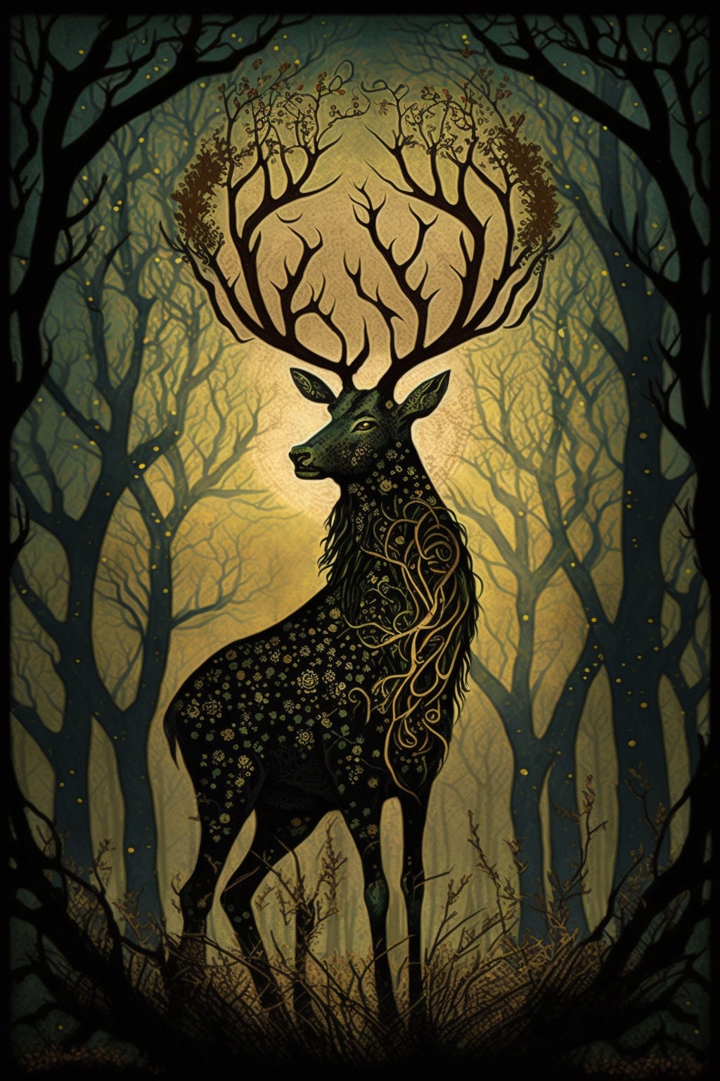 Stag Tile 01 Cross Stitch Pattern. Digital PDF Download. 60,000 ...