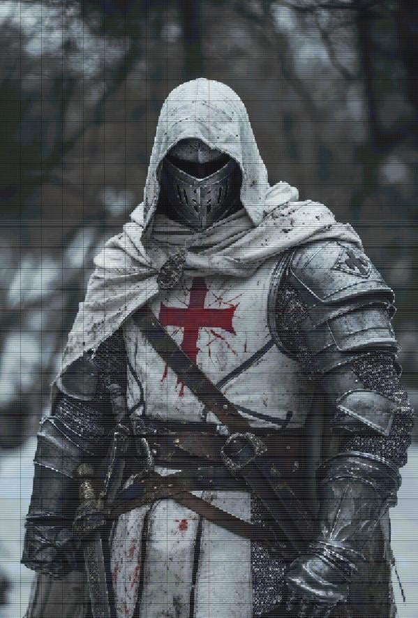 Templar Knight Cross Stitch Pattern. Instant PDF Download. 60k Stitches ...