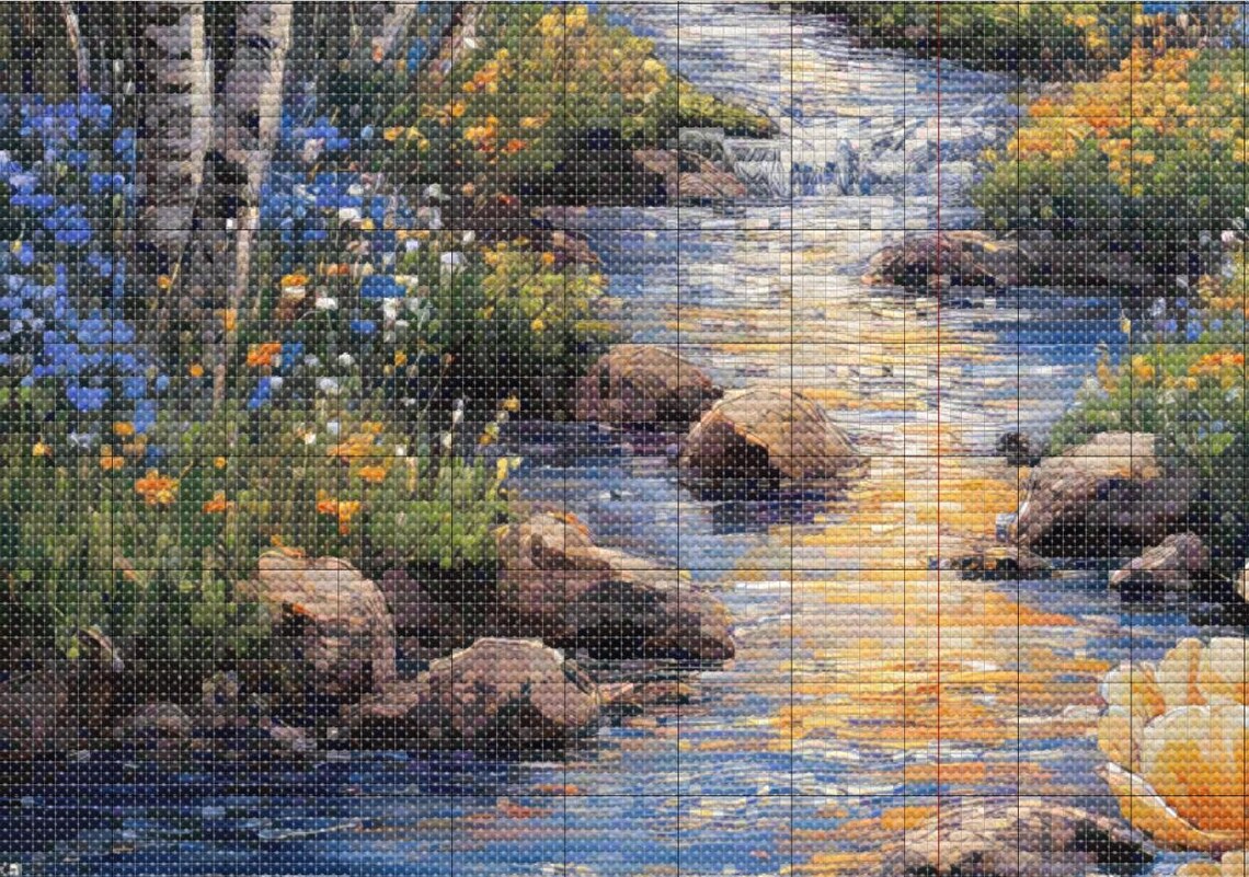 River Flow Cross Stitch Pattern. River Flow Embroidery Pattern. Instant ...