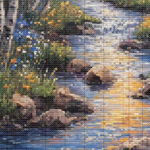 River Flow Cross Stitch Pattern. River Flow Embroidery Pattern. Instant ...
