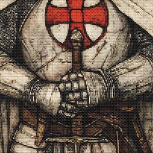 Templar Knight Stained Glass Cross Stitch Pattern. Instant PDF Download ...