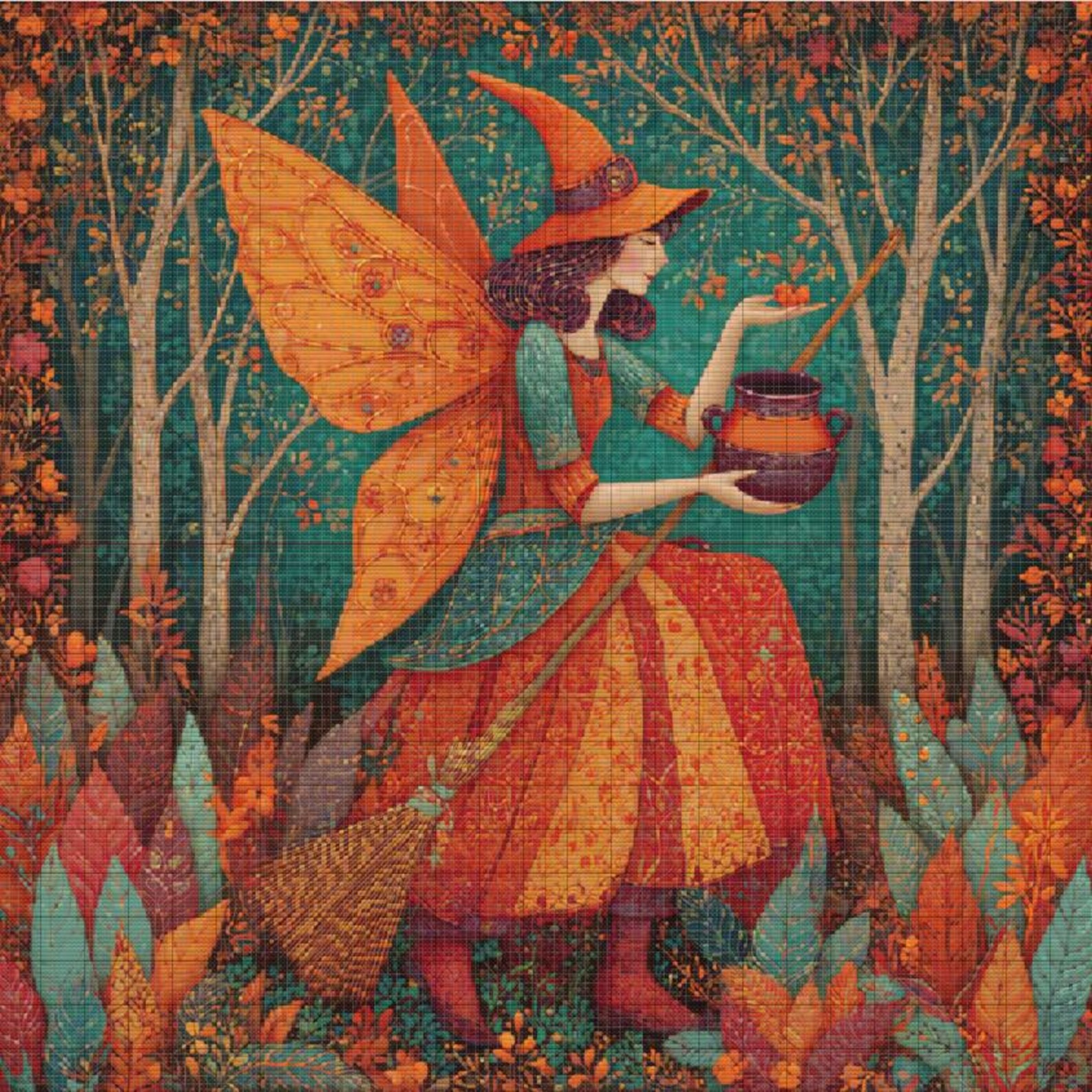 Autumn Fairy in the Garden Cross Stitch Pattern. Instant PDF Download ...