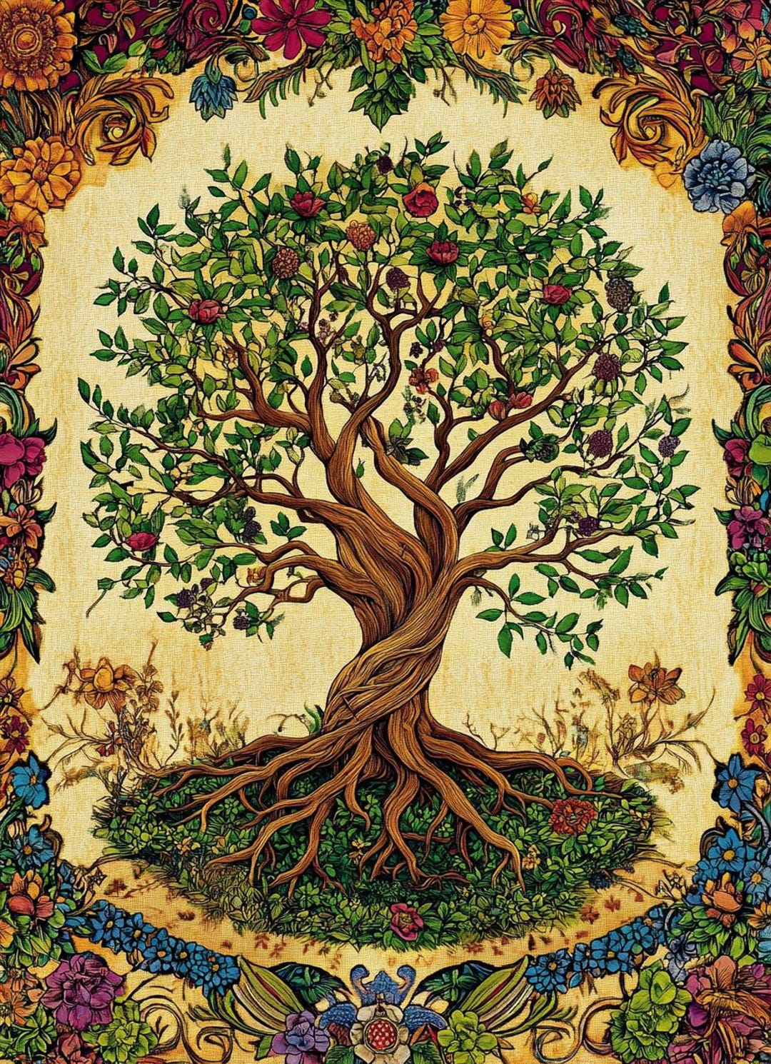 Medieval Vintage Tree of Life Cross Stitch Pattern. Instant PDF ...
