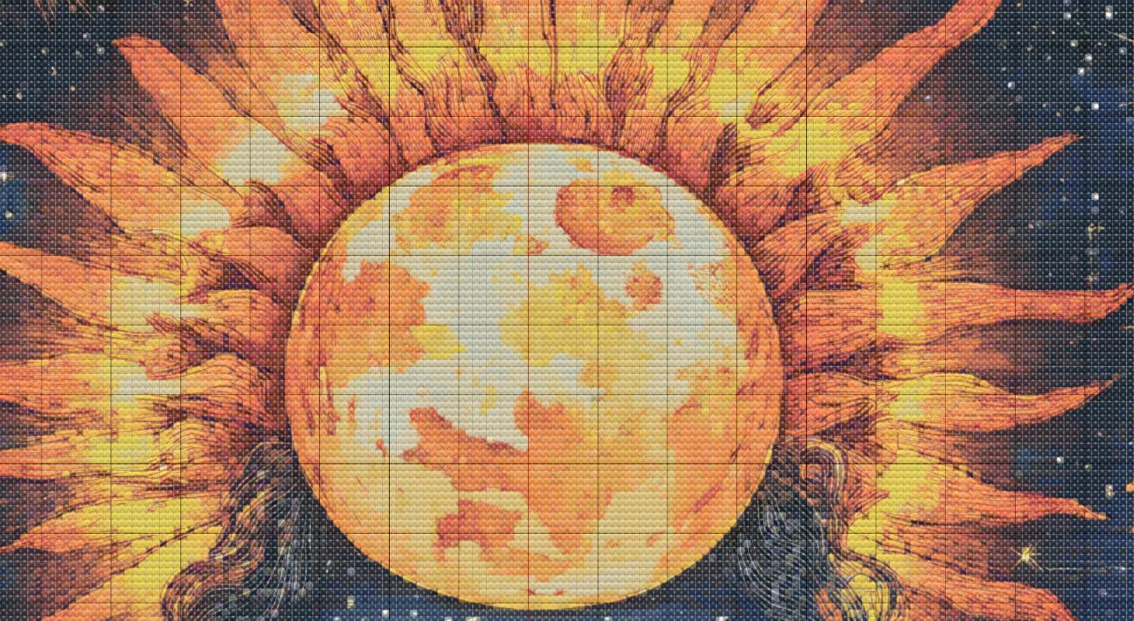 Sun and Moon Cross Stitch Pattern. Instant PDF Download. 60k Stitches ...