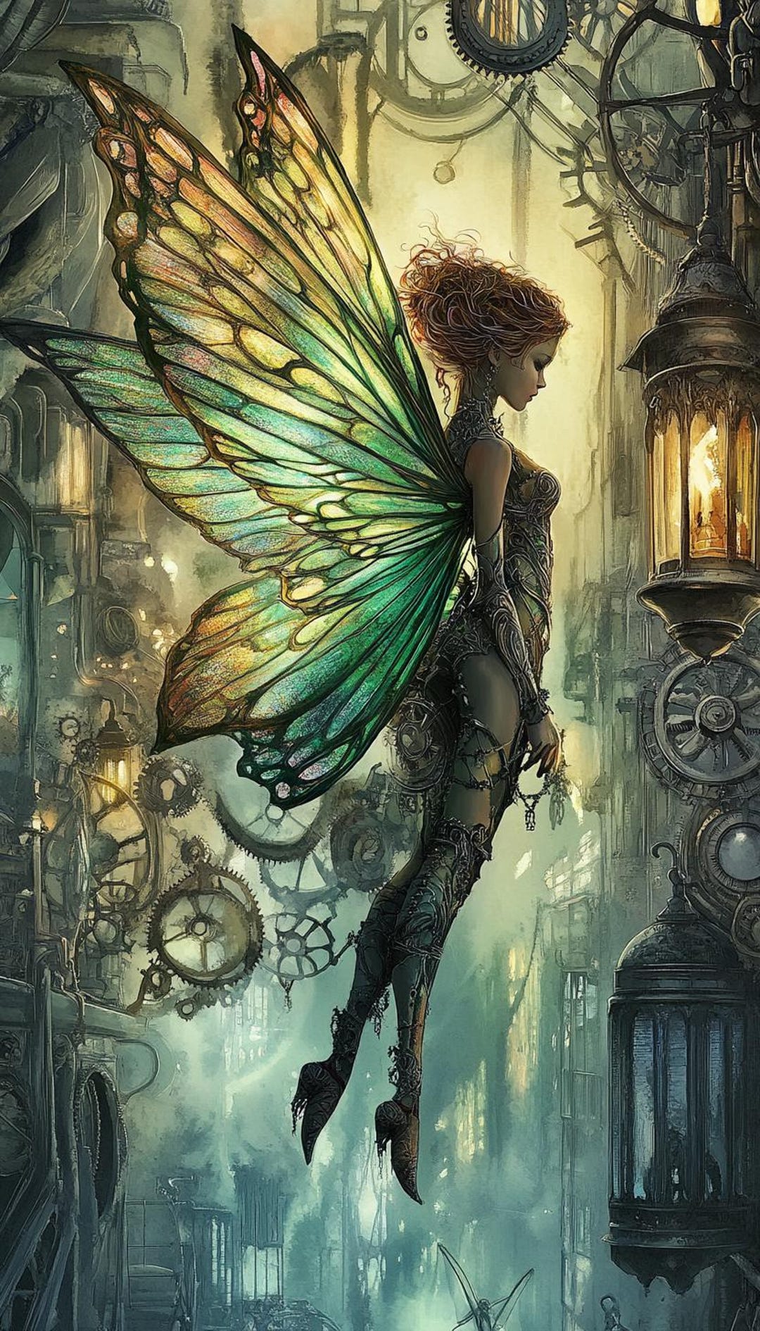 Fairy Art Nouveau Steam Punk Cross Stitch Pattern. Instant PDF Download ...